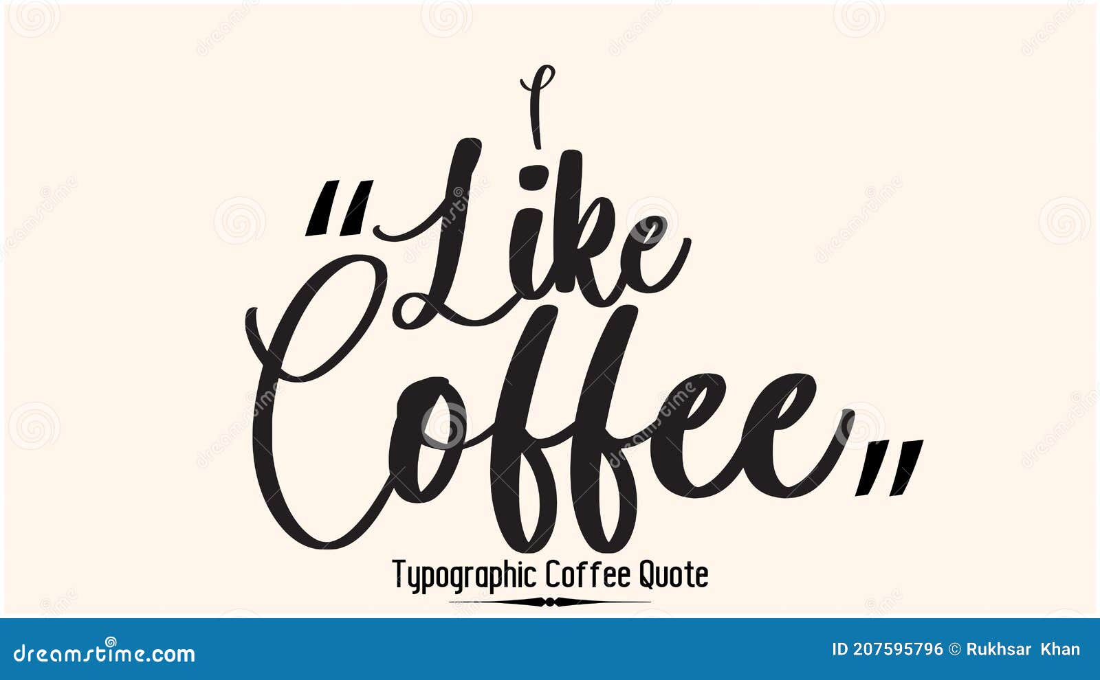 I Like Coffee Beautiful Cursive Typescript Calligraphy Text Vector ...