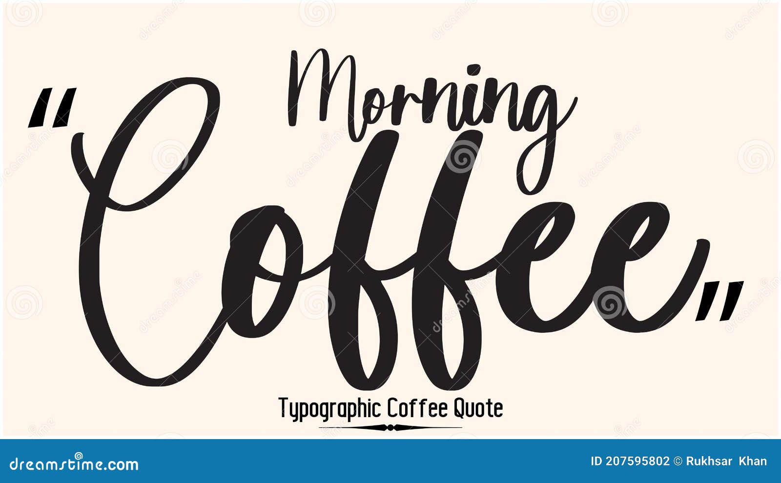 Morning Coffee Beautiful Cursive Typescript Calligraphy Text Vector ...