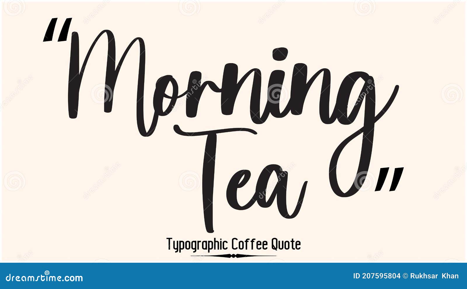 Morning Tea Beautiful Cursive Typescript Calligraphy Text Vector Coffee ...