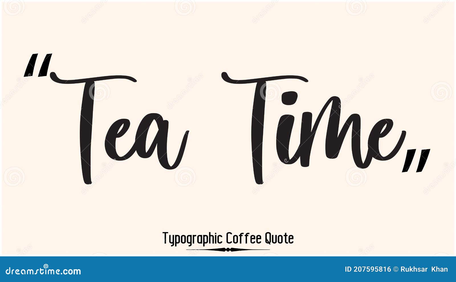 Tea Time Elegant Cursive Calligraphy Text Vector Coffee Quote Stock ...