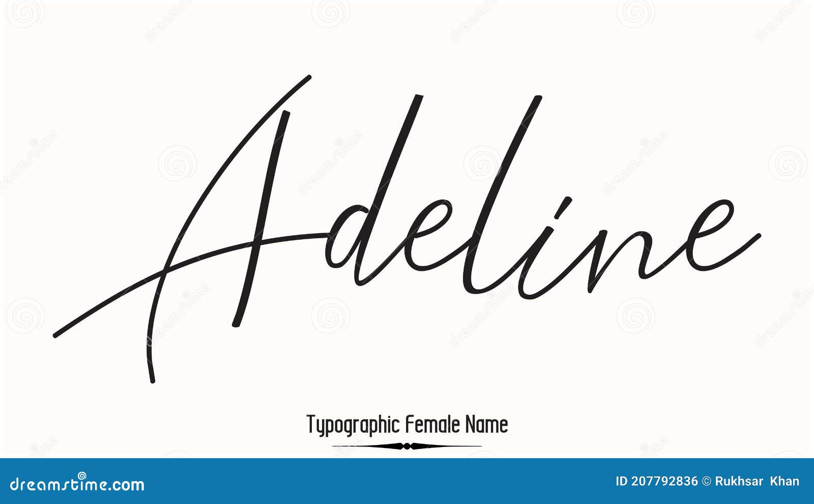 Adeline Woman's Name. Typescript Handwritten Lettering Calligraphy Text ...