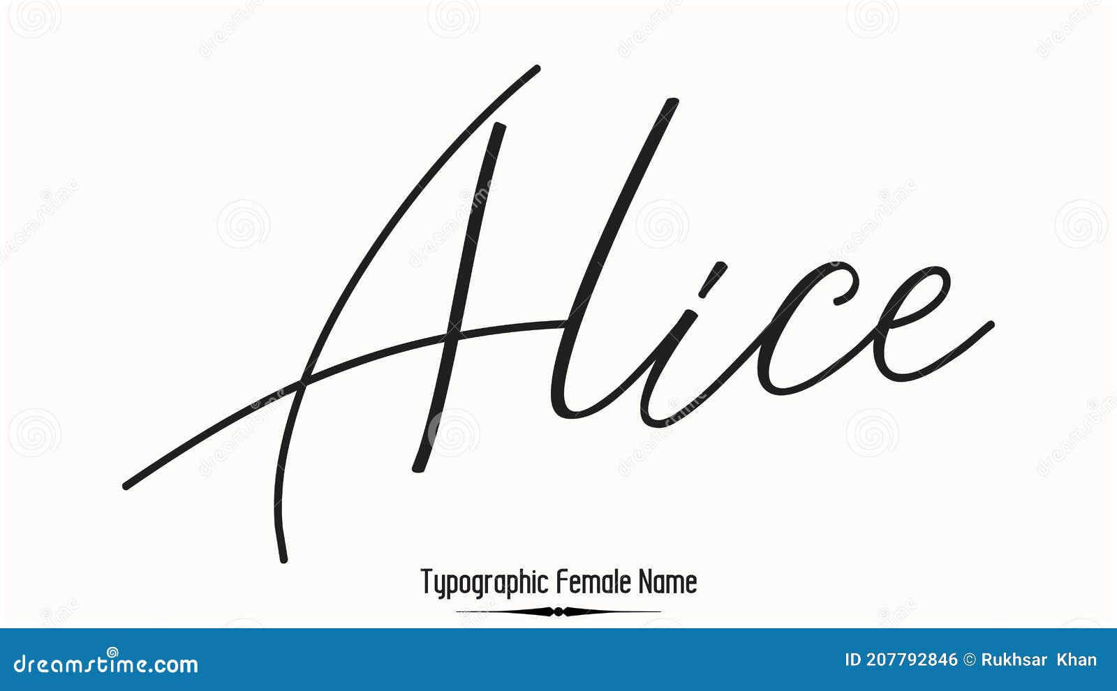 Alice Female Name - in Stylish Lettering Cursive Typography Text Stock ...