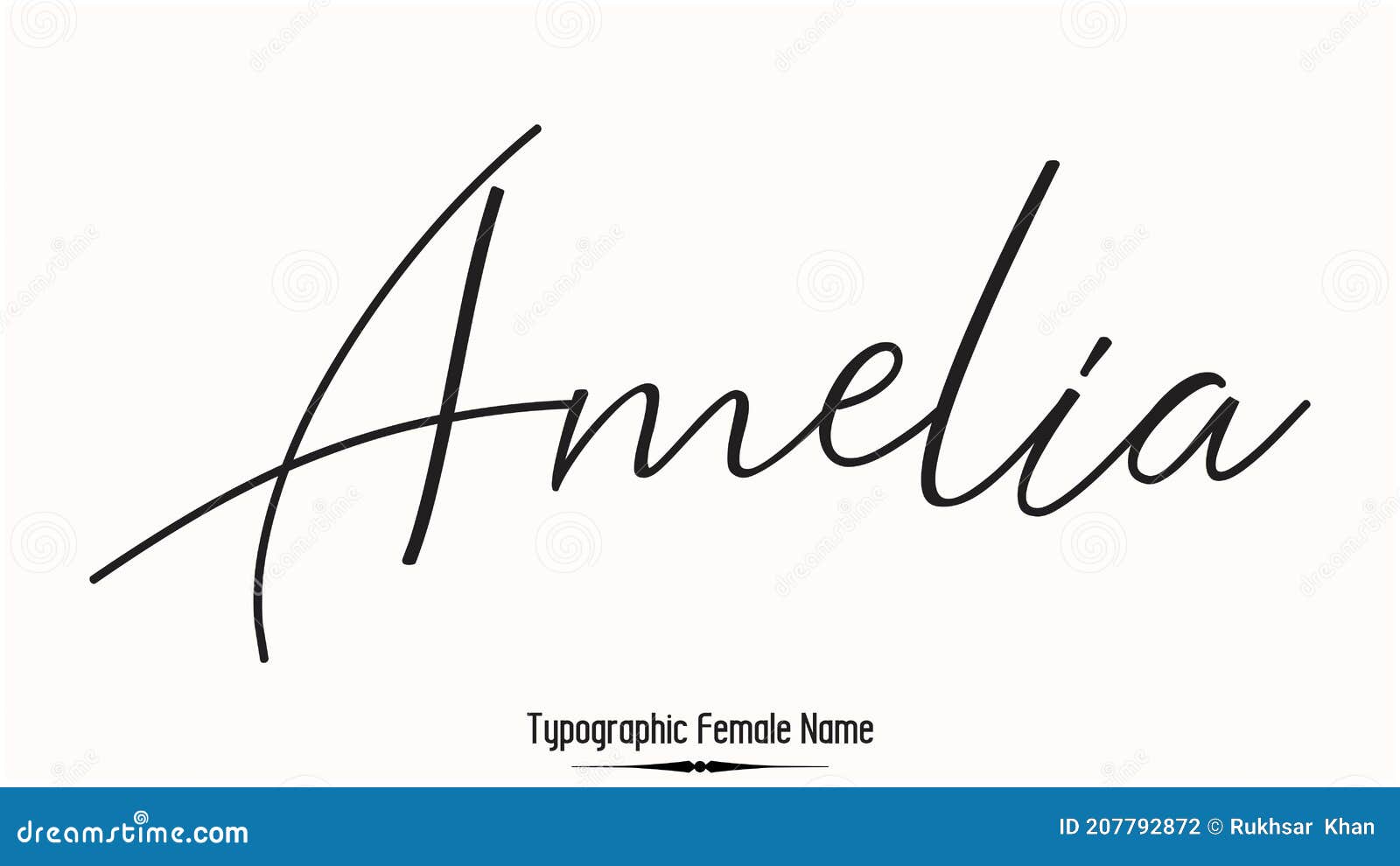 Amelia Female Name - in Stylish Lettering Cursive Typography Text Stock ...