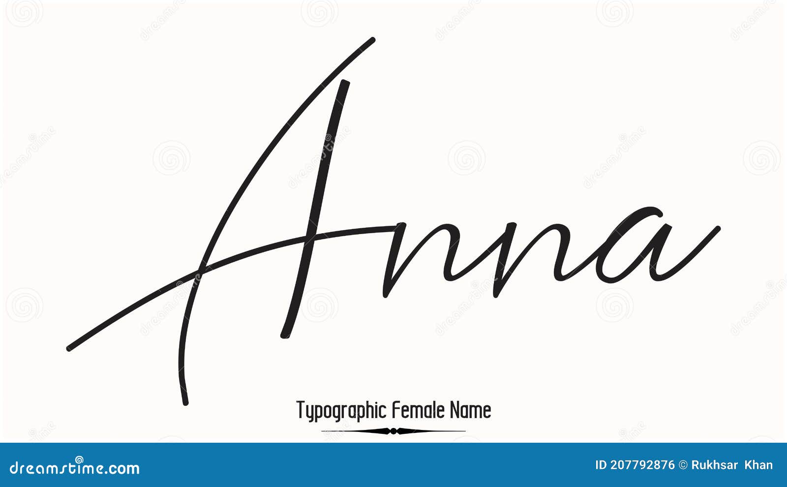 Anna Woman S Name. Typescript Handwritten Lettering Calligraphy Text ...