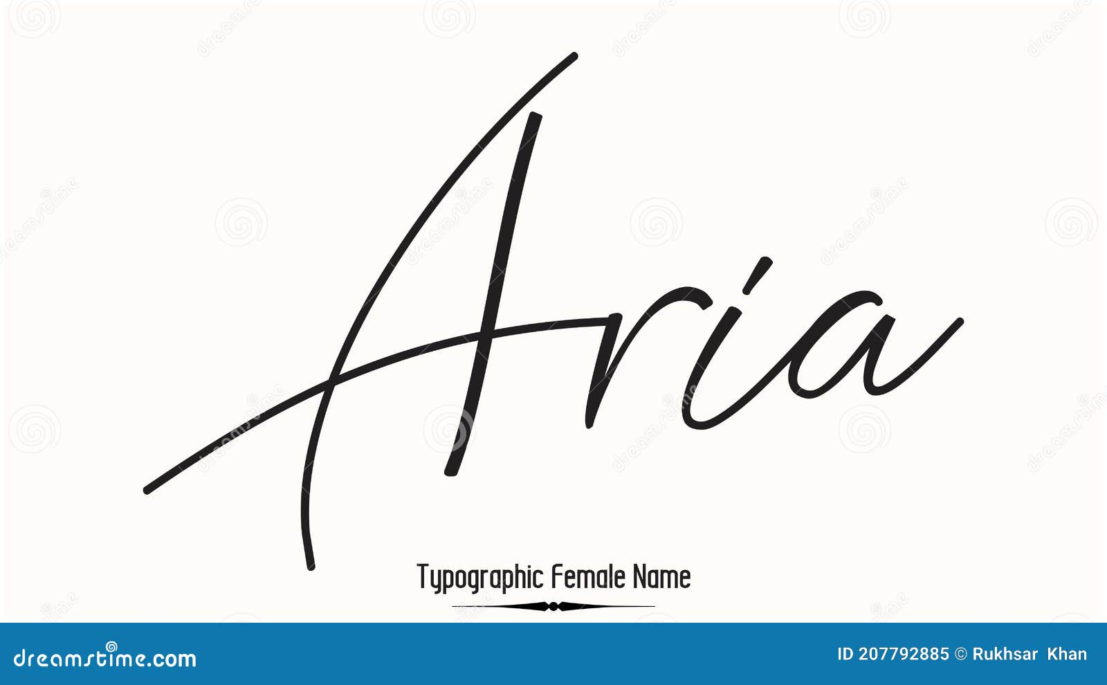 Aria Woman S Name. Typescript Handwritten Lettering Calligraphy Text ...