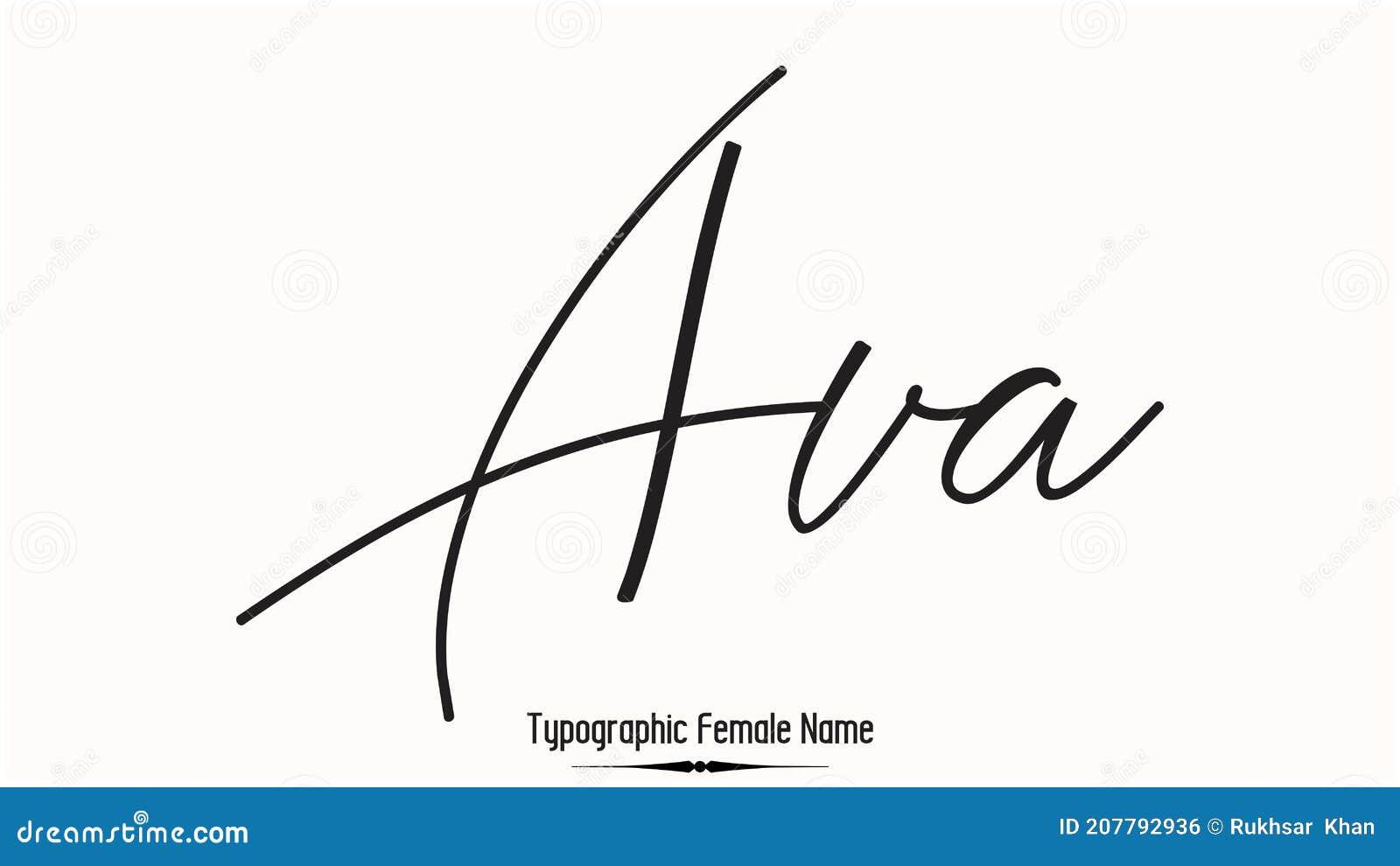 Ava Woman S Name. Typescript Handwritten Lettering Calligraphy Text ...