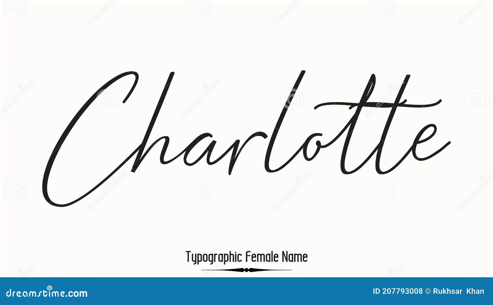 Charlotte Woman S Name. Typescript Handwritten Lettering Calligraphy ...