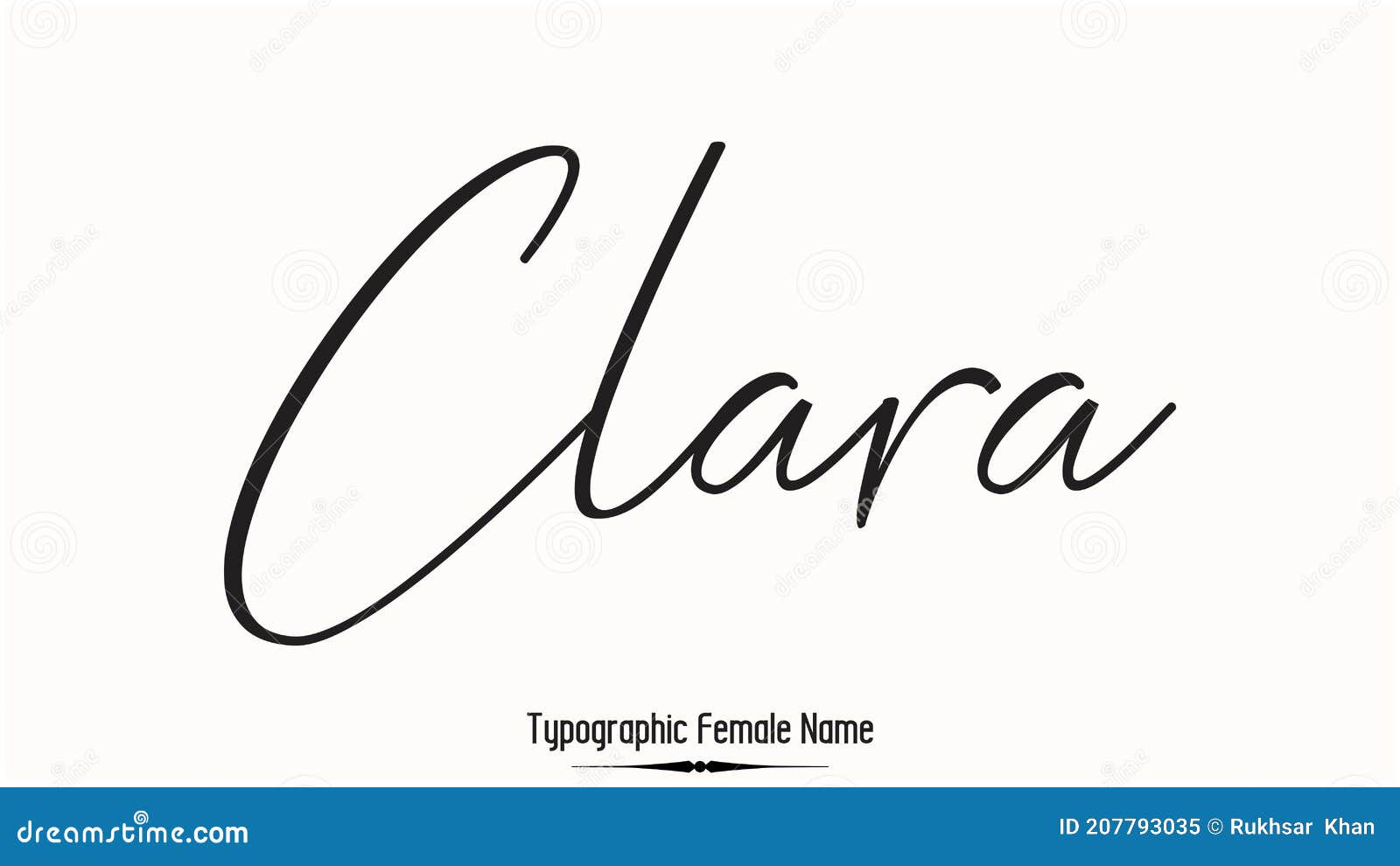 Clara Female Name - in Stylish Lettering Cursive Typography Text Stock ...