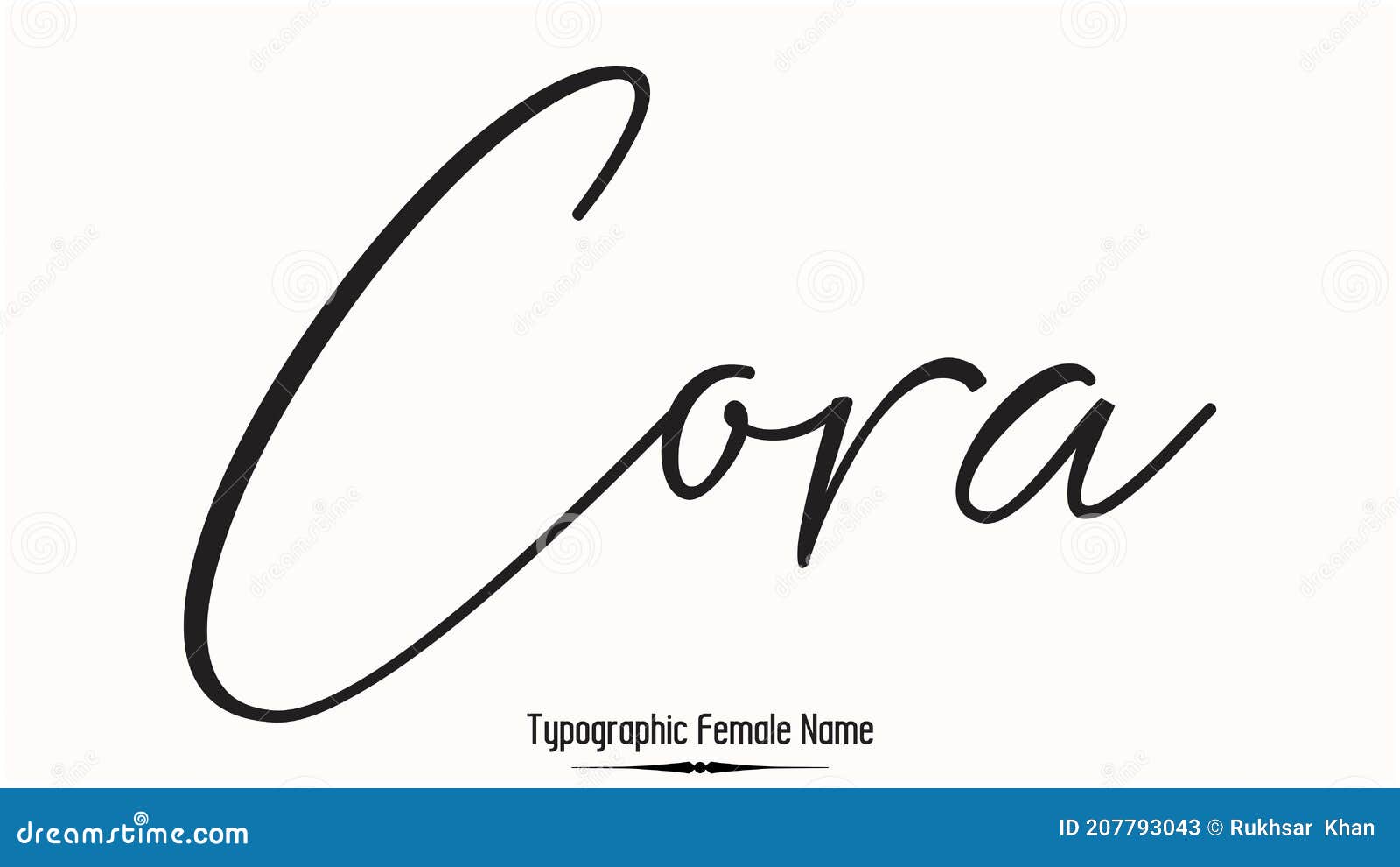 Woman S Name.Cora Typescript Handwritten Lettering Calligraphy Text ...