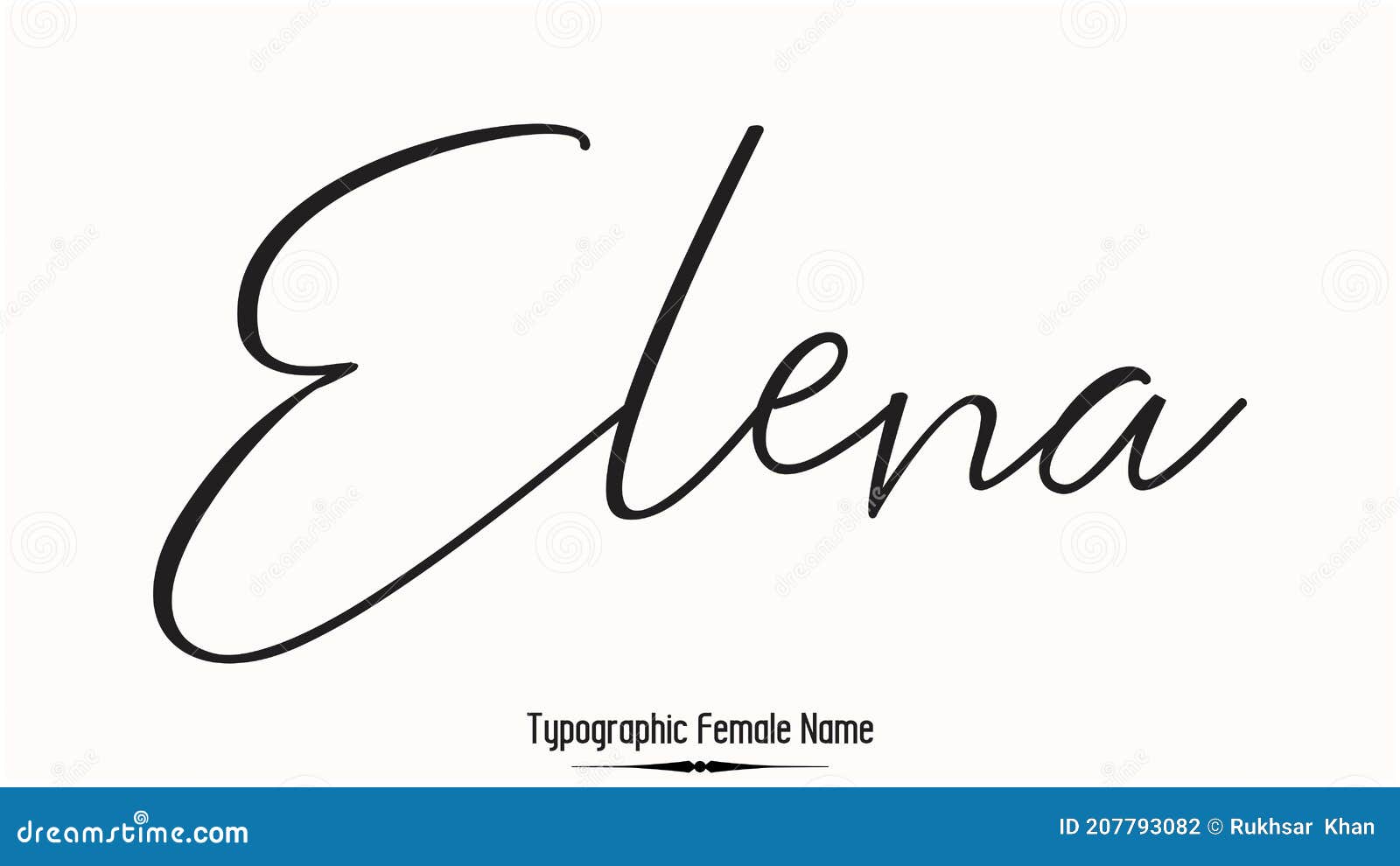 Eleanor Elena Female Name In Stylish Lettering Cursive Typography