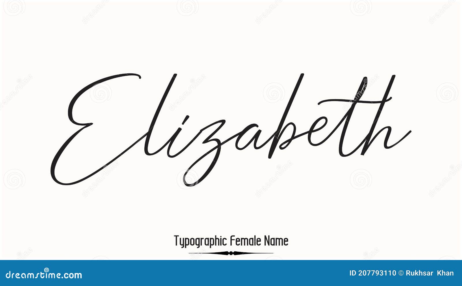 Elizabeth Woman S Name. Typescript Handwritten Lettering Calligraphy ...