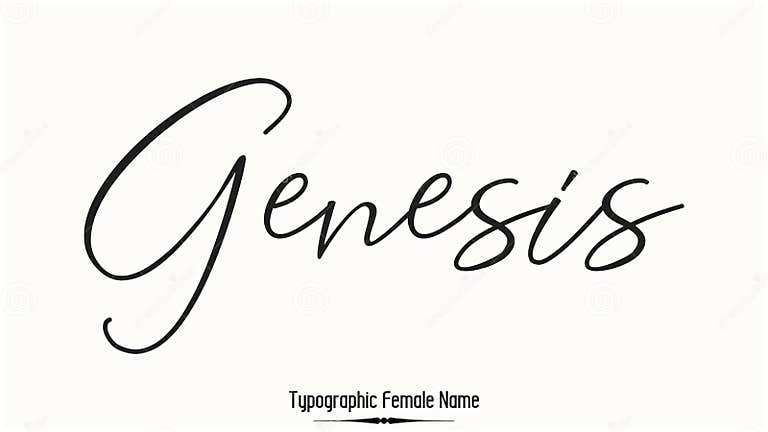 Genesis Female Name - in Stylish Lettering Cursive Typography Text ...