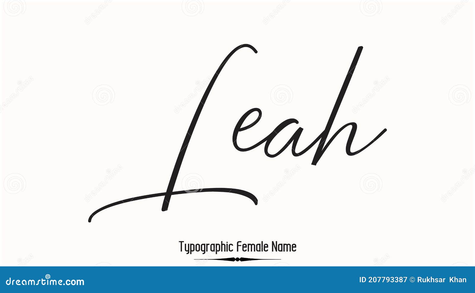 Leah Female Name - in Stylish Lettering Cursive Typography Text Stock ...
