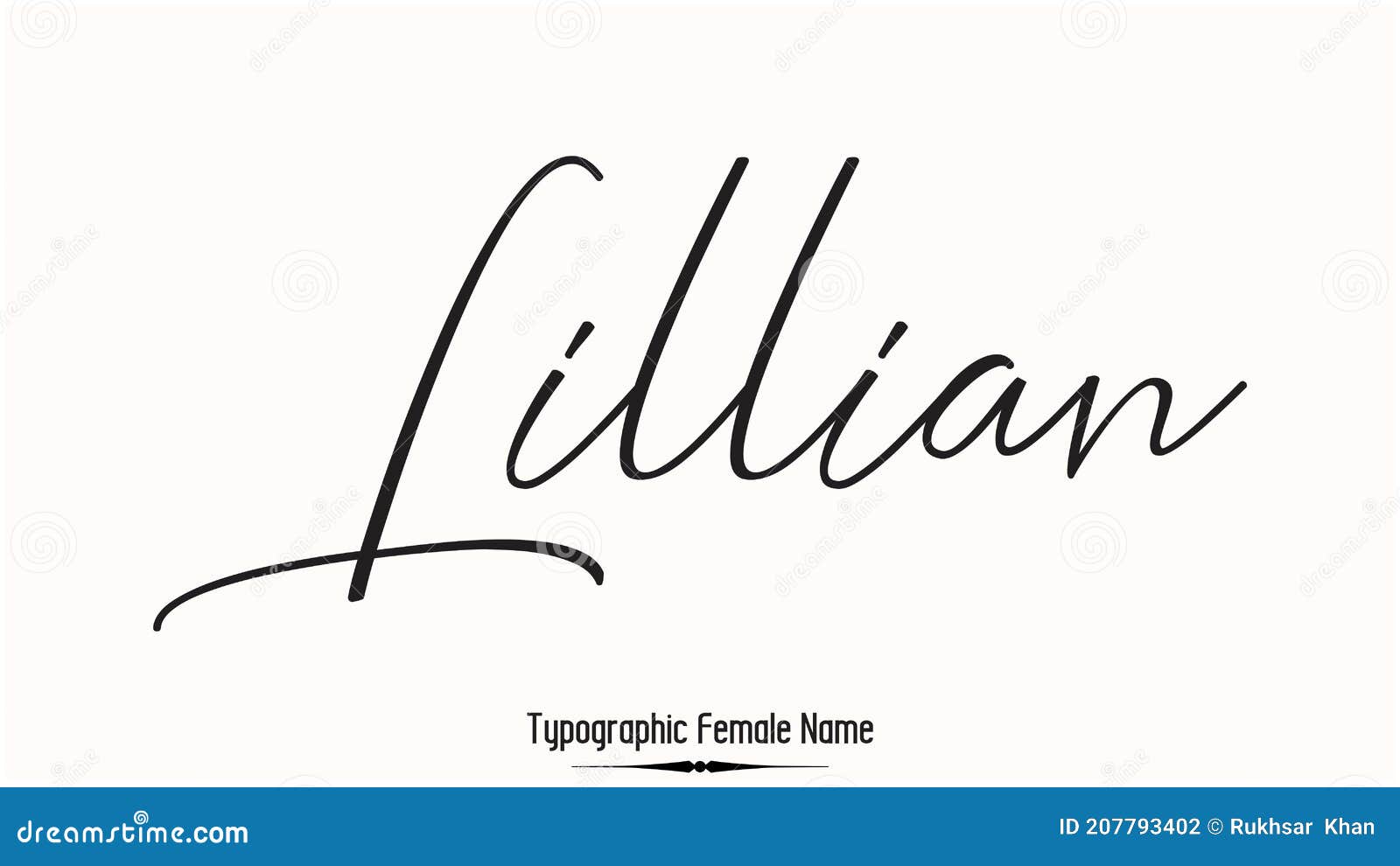 Lillian Female Name - in Stylish Lettering Cursive Typography Text ...