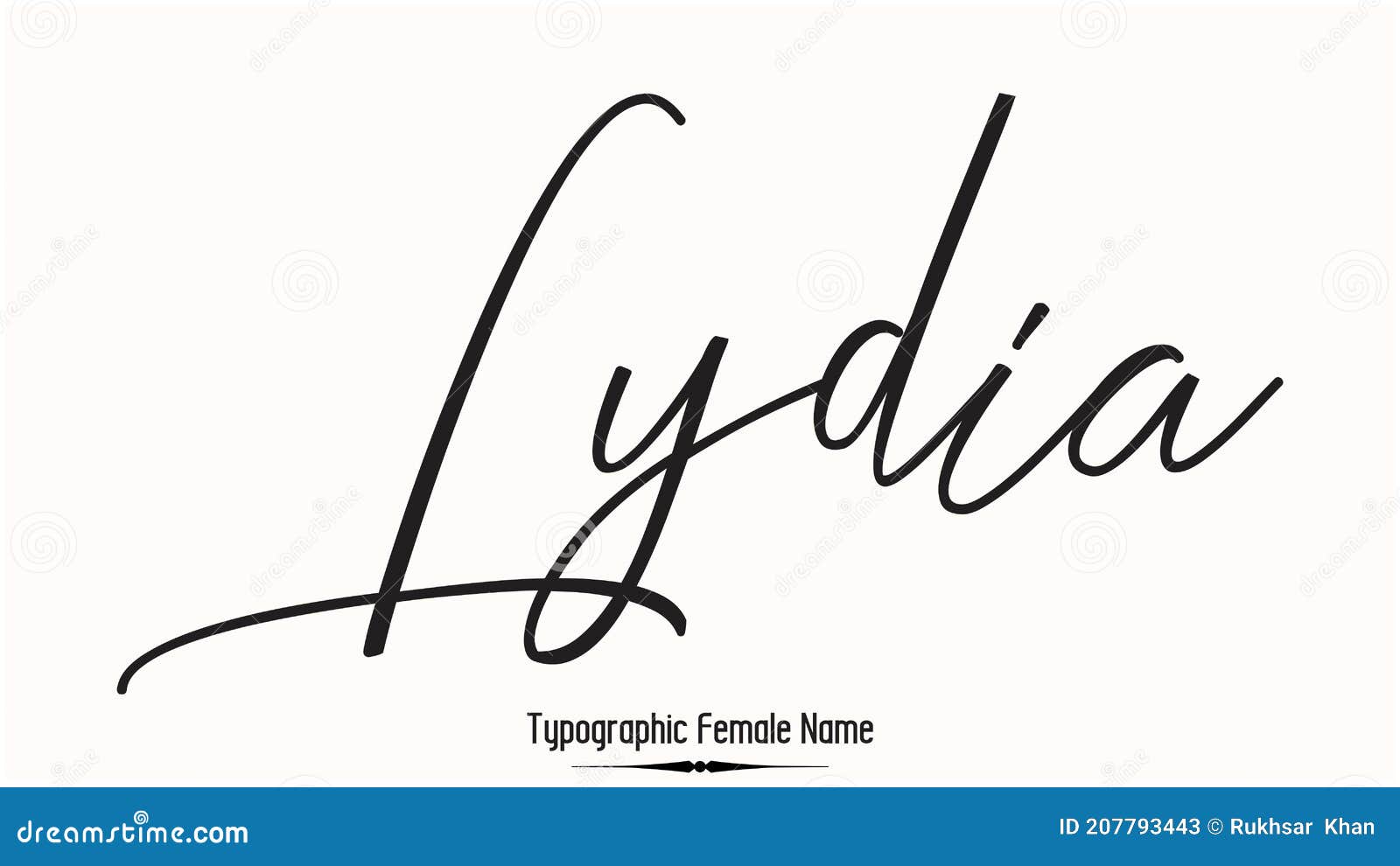 Lydia Female Name - in Stylish Lettering Cursive Typography Text Stock ...
