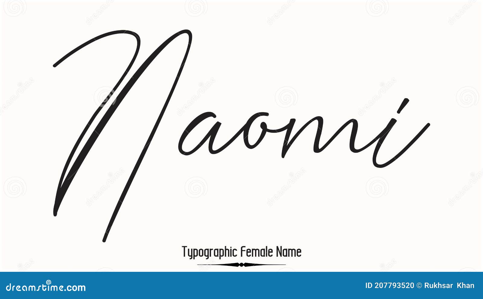 Naomi Woman S Name. Typescript Handwritten Lettering Calligraphy Text ...