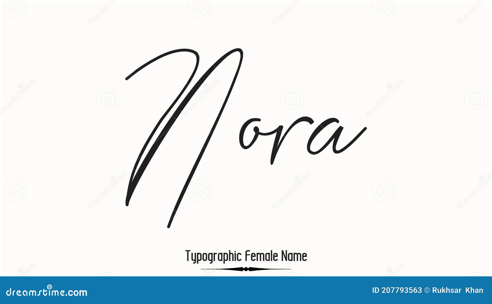 Nora Female Name - in Stylish Lettering Cursive Typography Text Stock ...