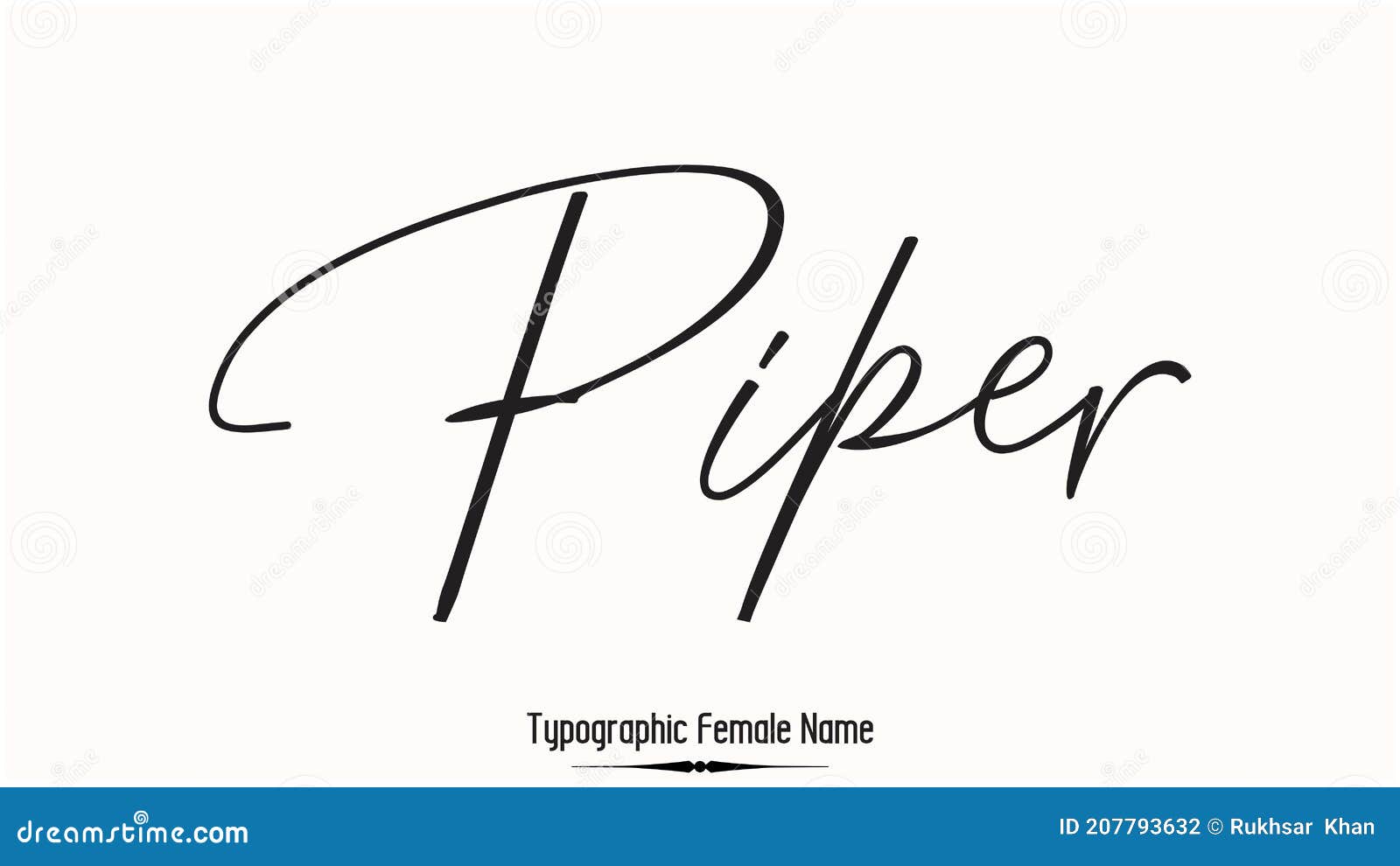 Piper Female Name - in Stylish Lettering Cursive Typography Text Stock ...