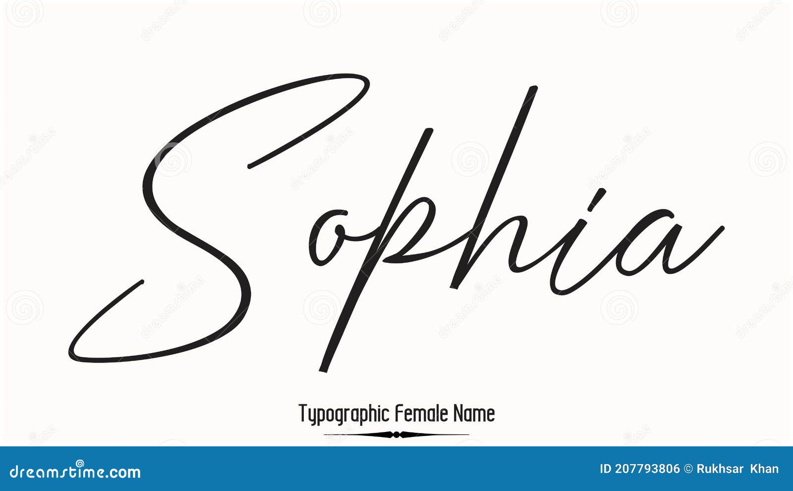 Sophia Female Name - in Stylish Lettering Cursive Typography Text Stock ...