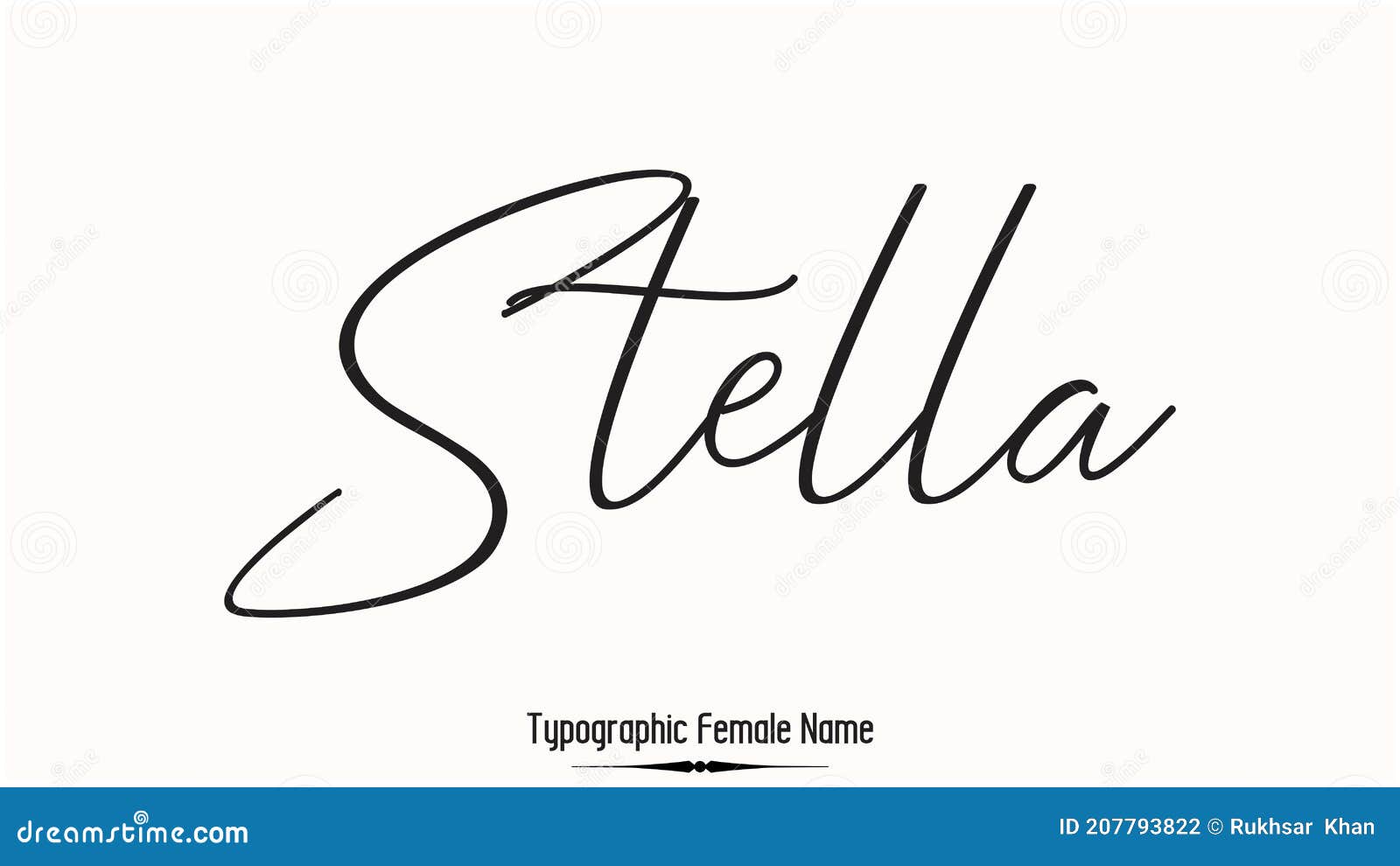 Stella Woman S Name. Typescript Handwritten Lettering Calligraphy Text ...