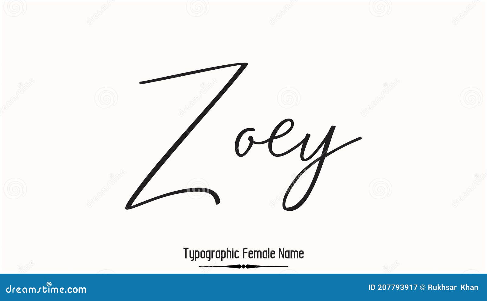 Zoey Female Name - Beautiful Handwritten Lettering Modern Calligraphy ...
