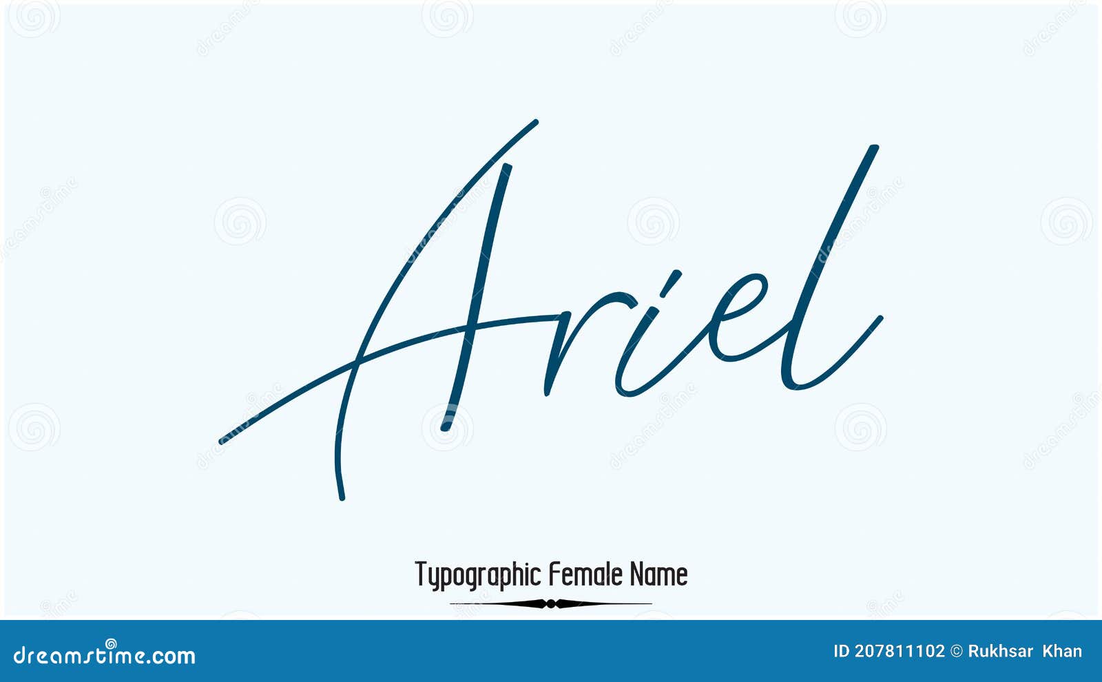 Ariel Woman S Name. Typescript Handwritten Lettering Calligraphy Text ...