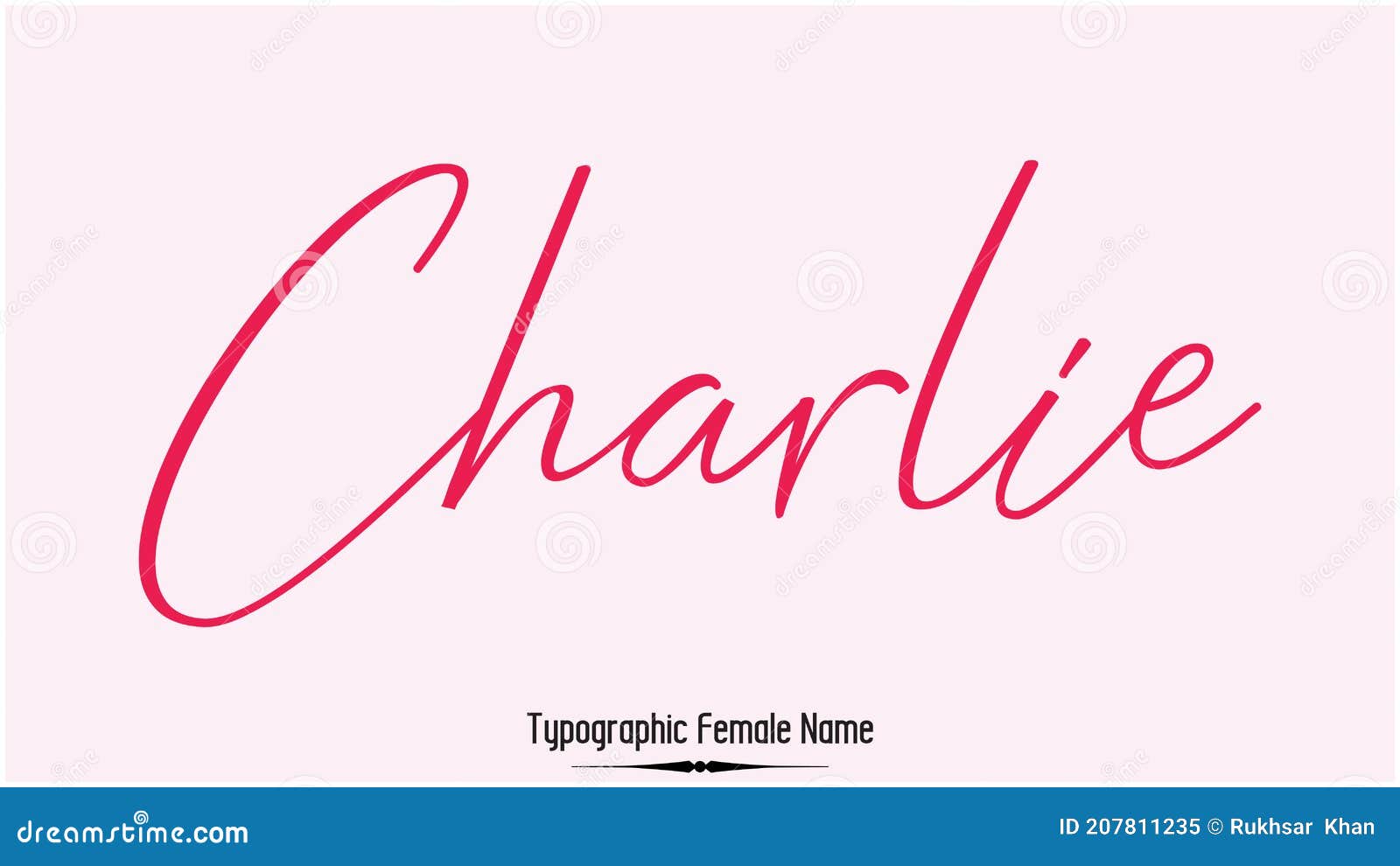 Woman S Name. Charlie Typescript Handwritten Lettering Calligraphy Text ...