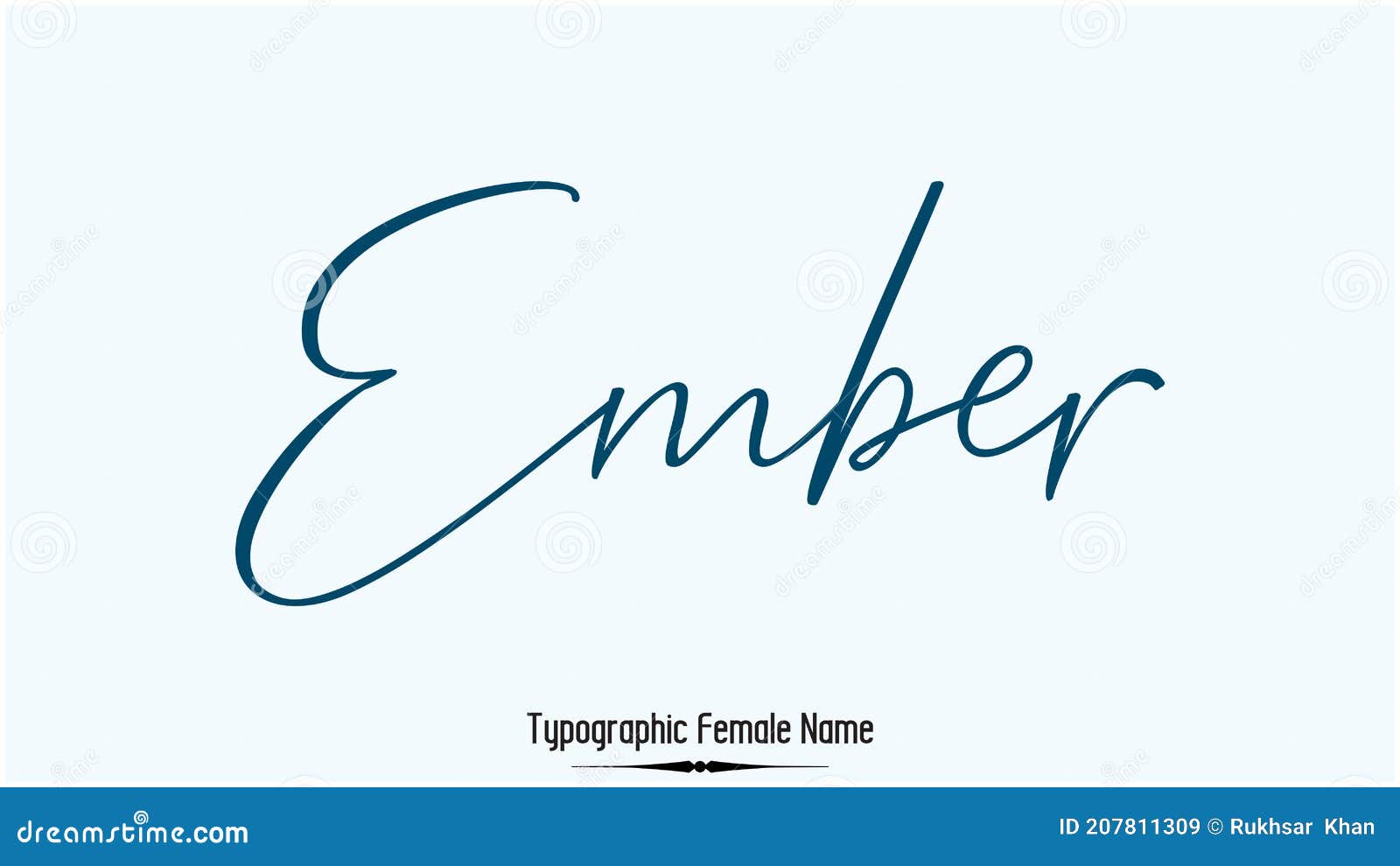 Ember Female Name - Elegant Handwritten Lettering Modern Calligraphy ...