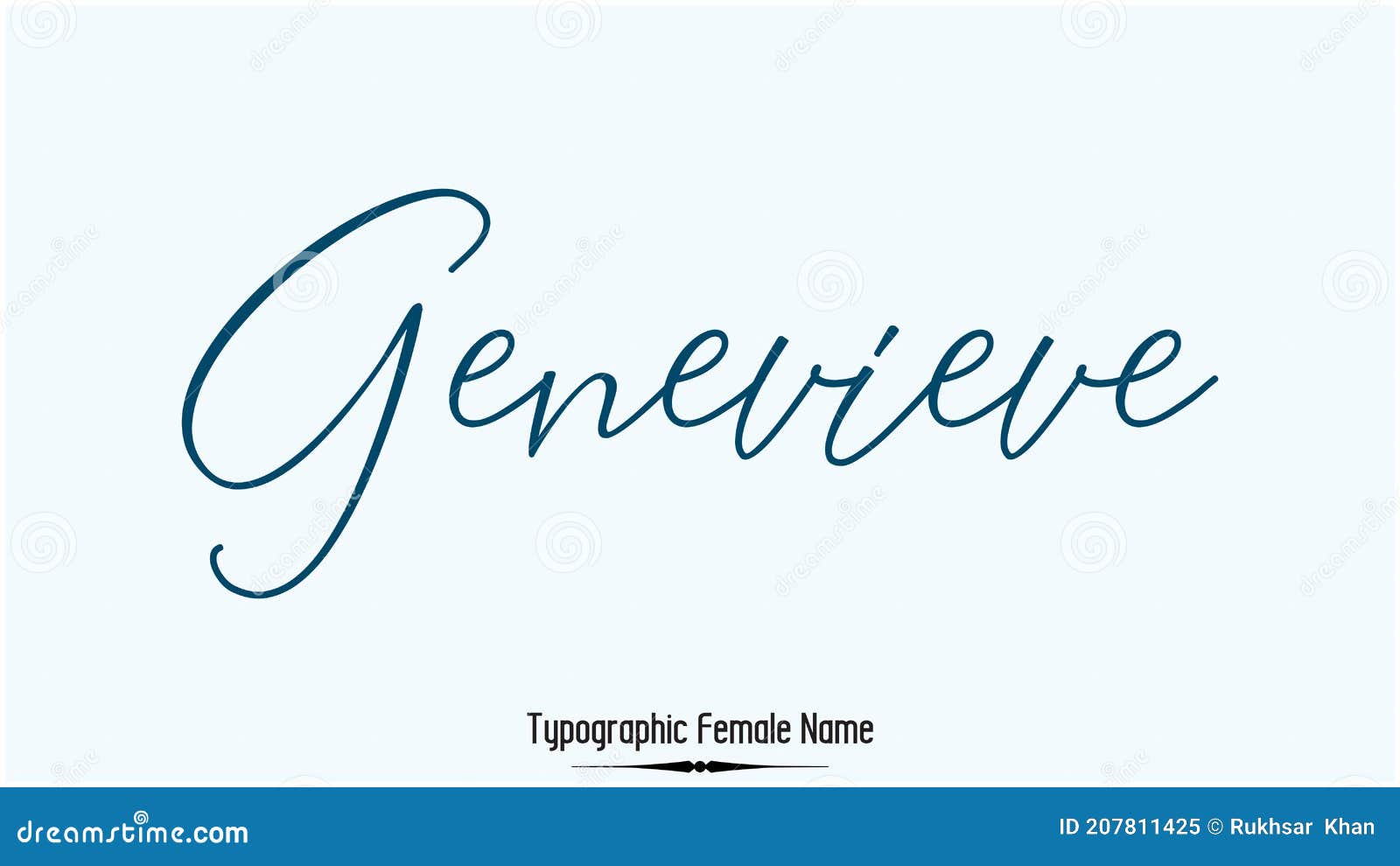 Genevieve Female Name - Elegant Handwritten Lettering Modern ...