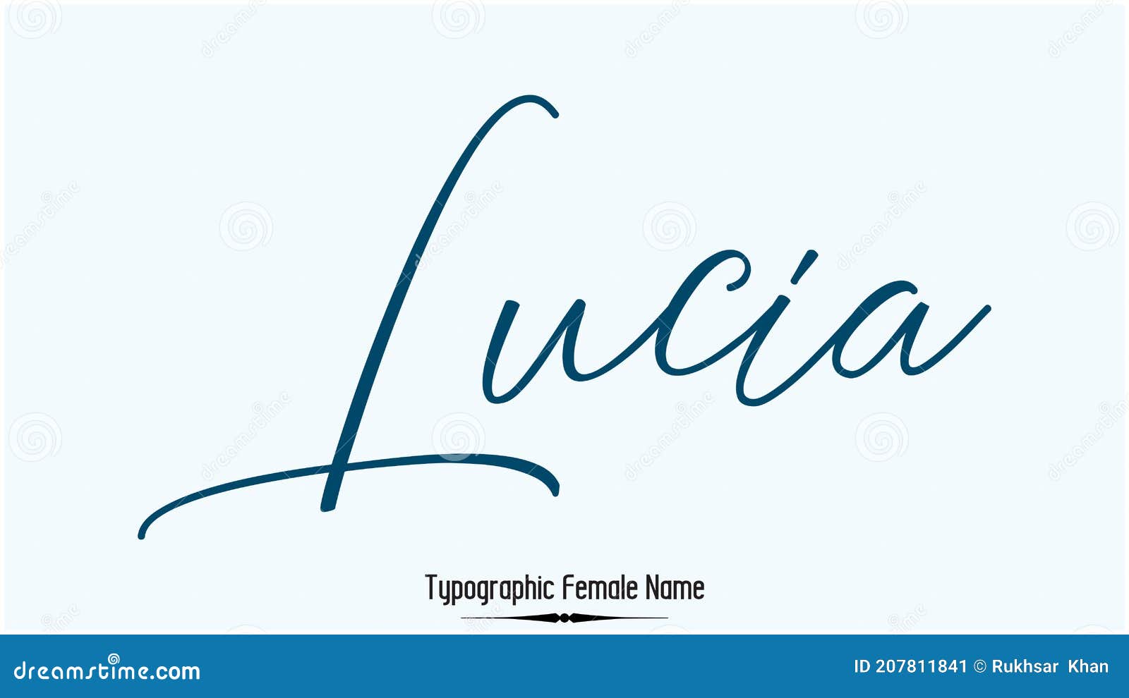 Lucia Female Name - in Stylish Lettering Cursive Typography Text Stock ...
