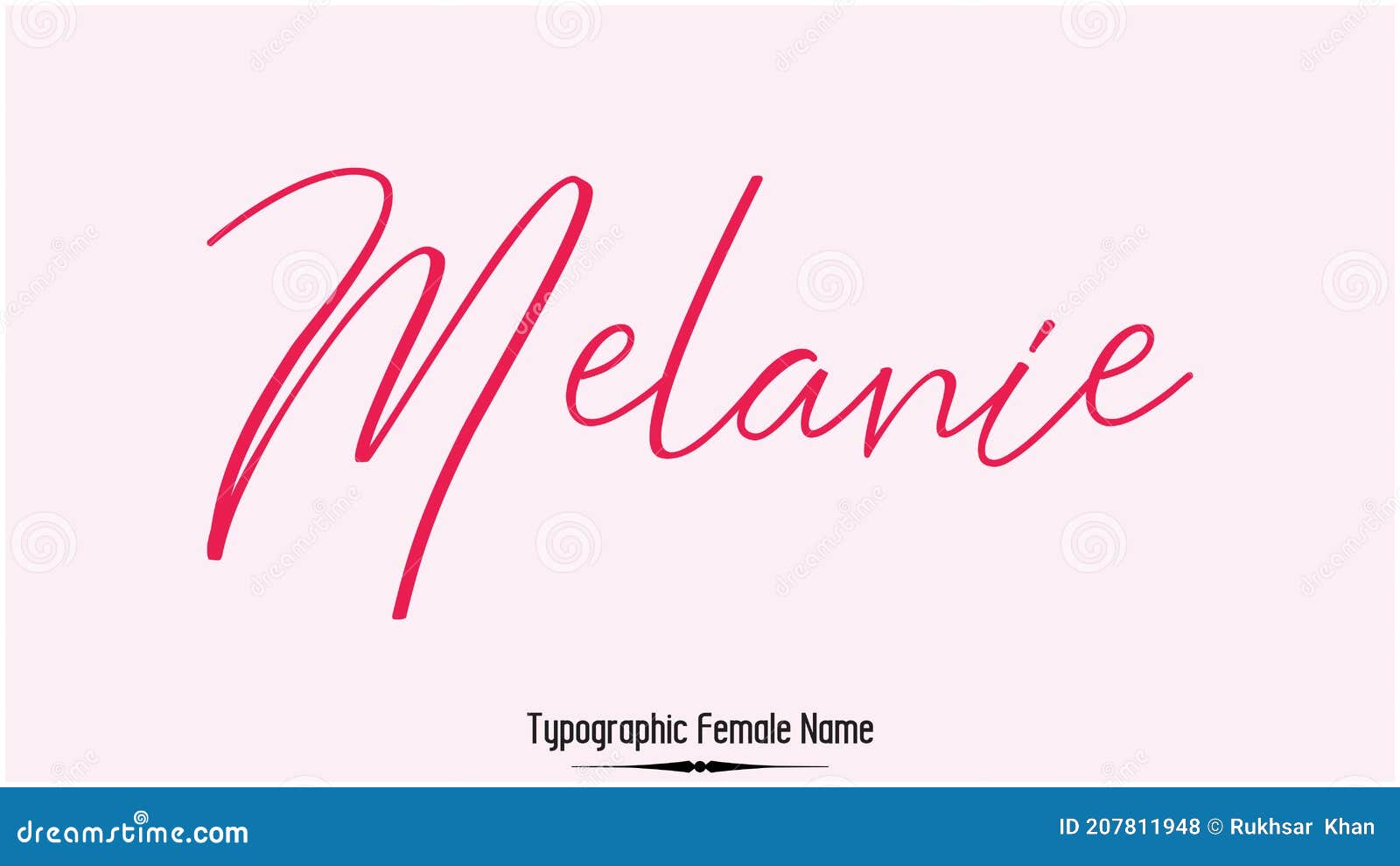 Melanie Woman S Name. Hand Drawn Lettering Stock Vector - Illustration ...