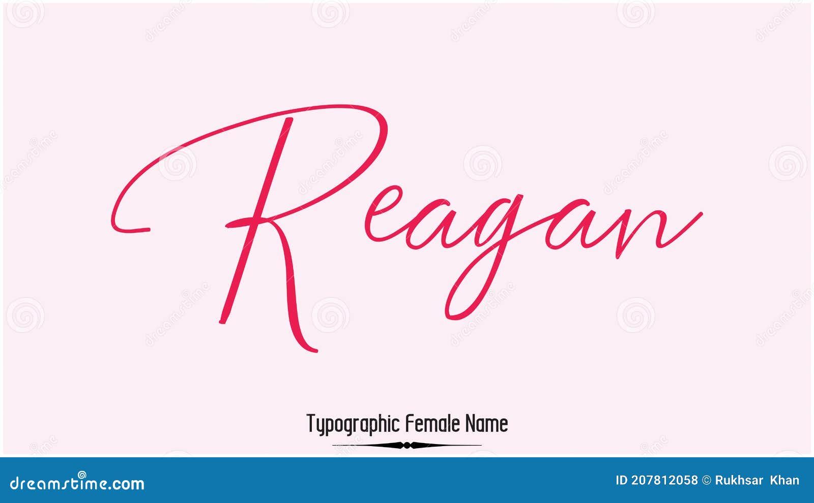 Reagan Woman S Name. Hand Drawn Lettering Stock Vector - Illustration ...