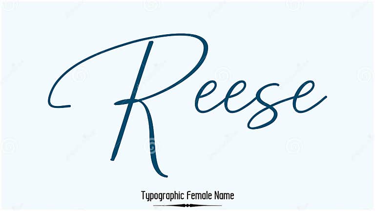 Reese Female Name - in Stylish Lettering Cursive Typography Text Stock ...