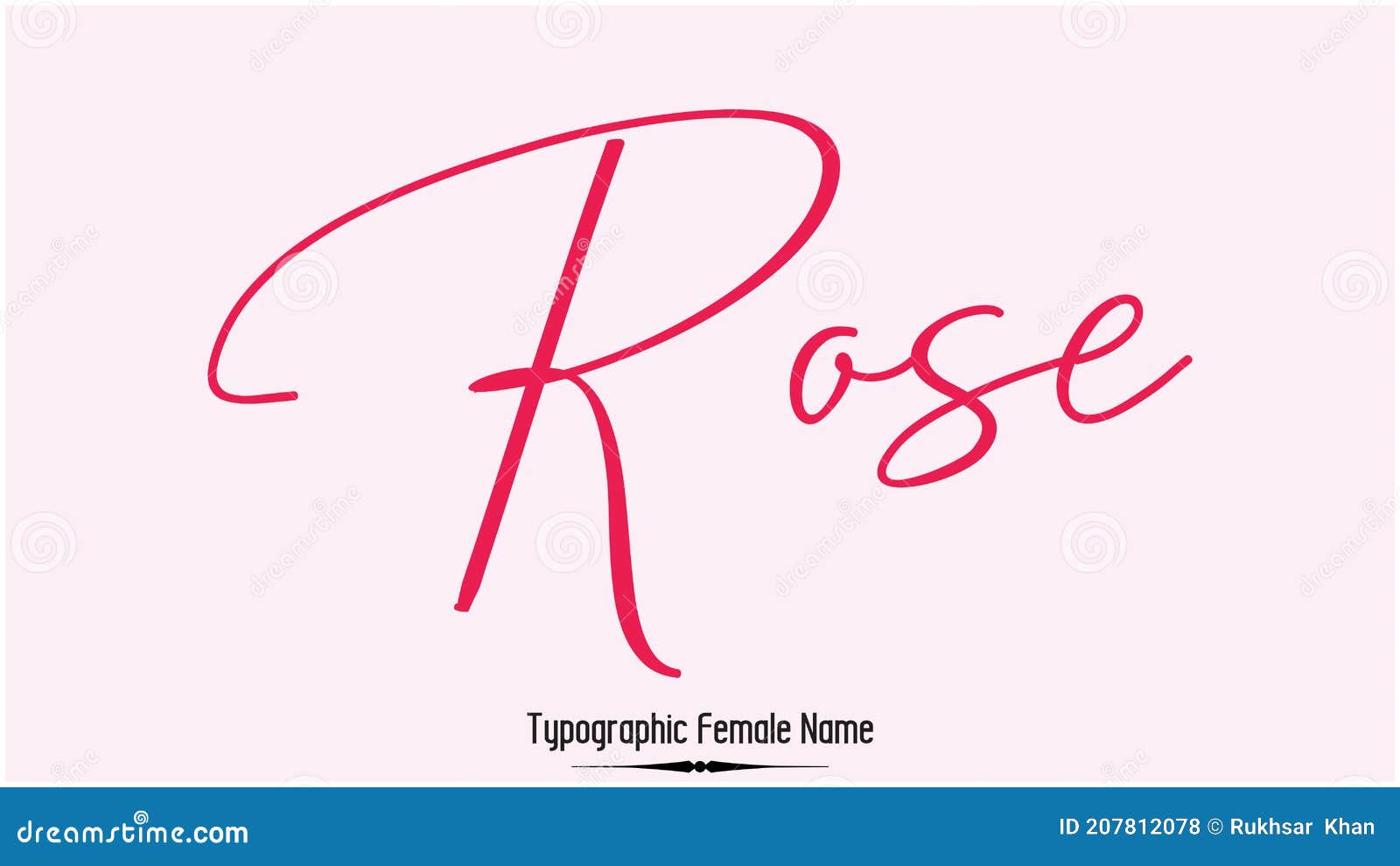 Rose Name Lettering Tinsels Cartoon Vector | CartoonDealer.com #120800389