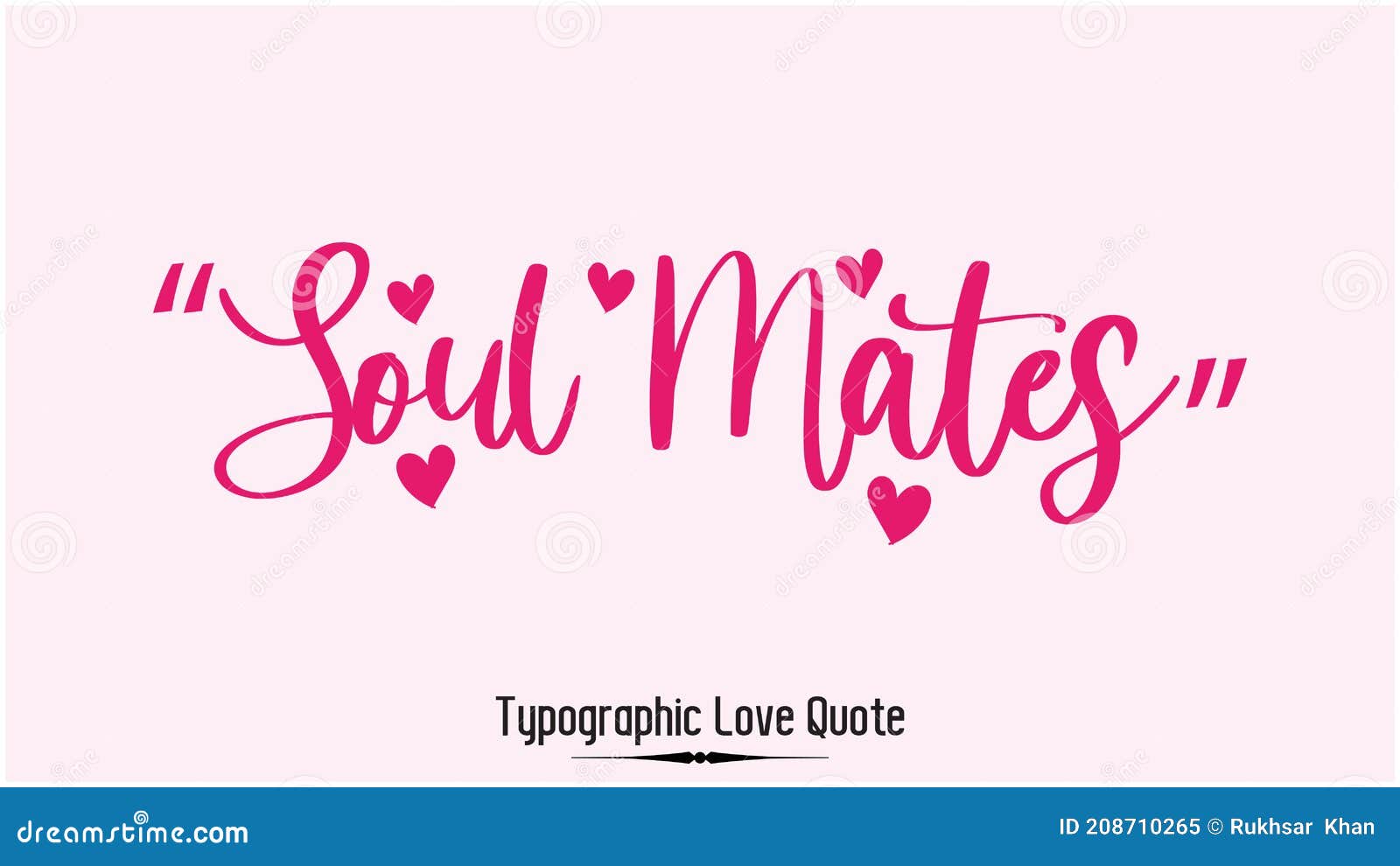Soul Mates Greeting Card Design Beautiful Typographic Black Color Text ...