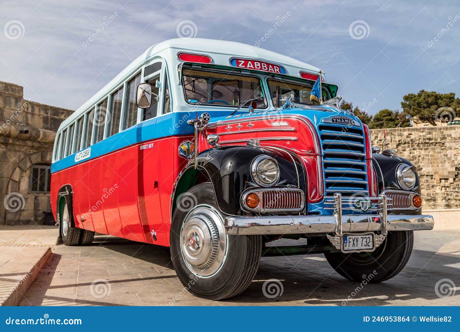 Thames bus in Valletta editorial stock image. Image of high - 246953864
