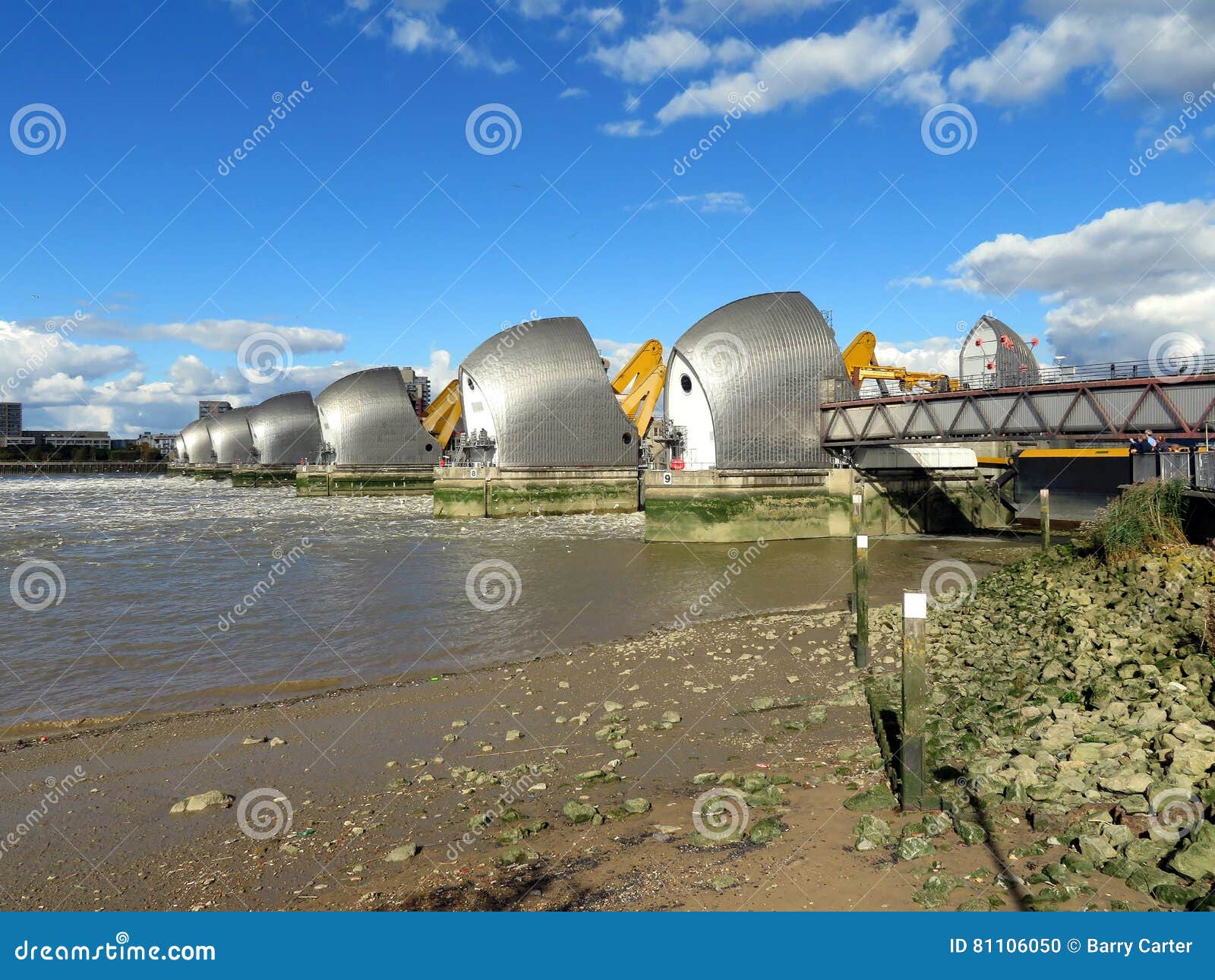 Thames flood barrier stock photo. Image of barrier, riverside - 81106050