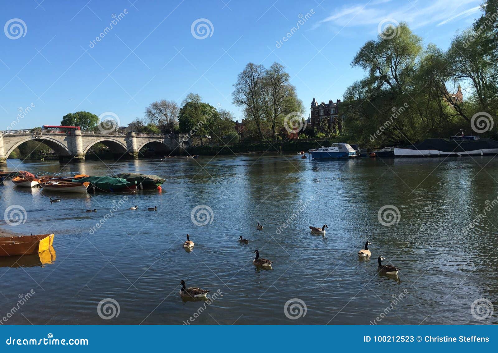 River Thames at Richmond, London. Stock Image - Image of sunday ...