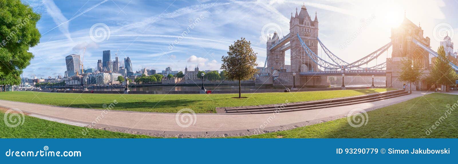 Thames Riverside Panorama with Tower Bridge Stock Image - Image of ...