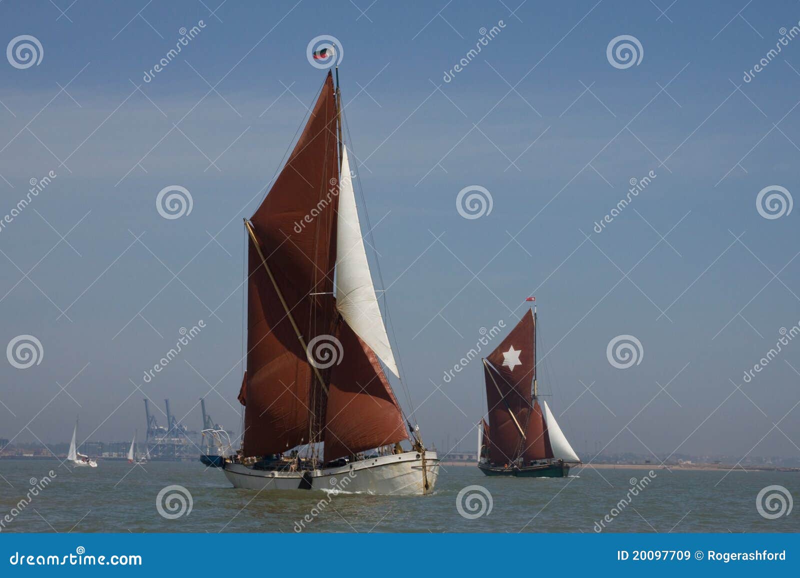 Thames Sailing Barges stock image. Image of barge, crew - 20097709