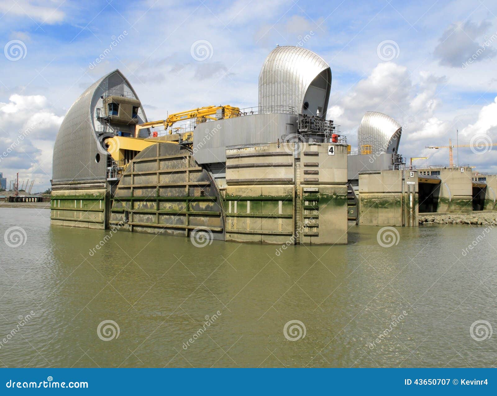 Thames Tidal Barrier stock image. Image of riverside - 43650707
