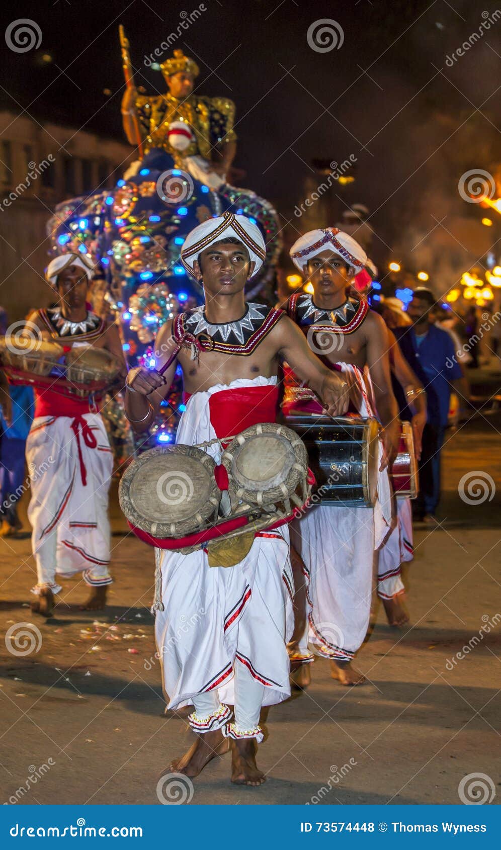 A Thammattam Player Performs Ahead of a Ceremonial Elephant during the ...
