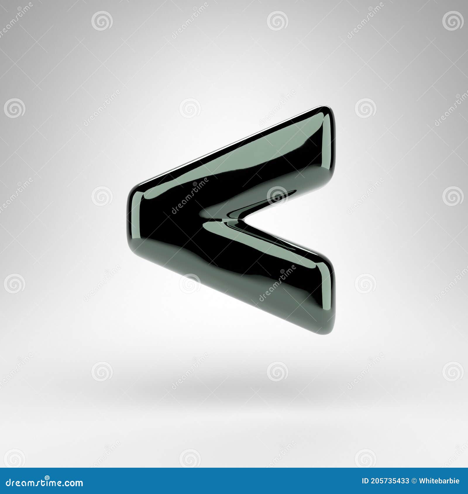 Less Than Symbol On White Background. Black Leather 3D Sign With Skin ...