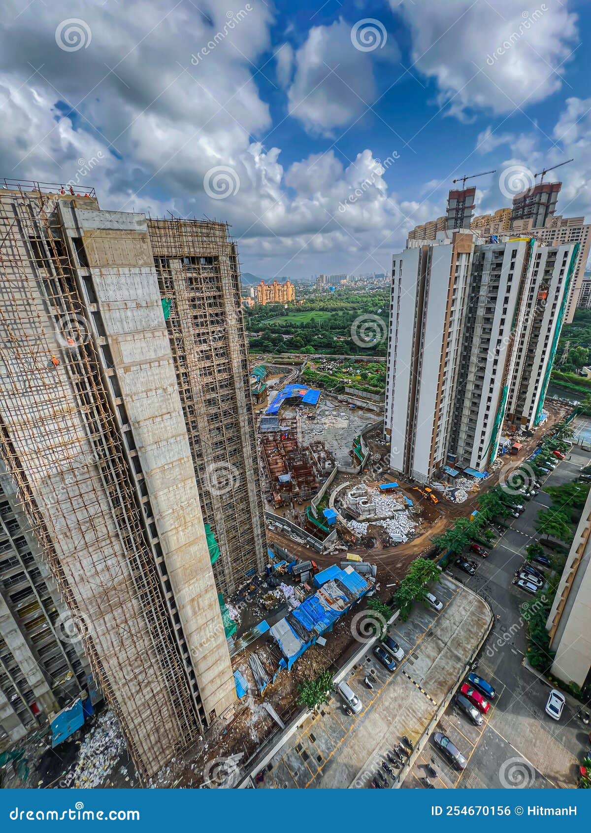 Thane city view editorial photo. Image of construction - 254670156