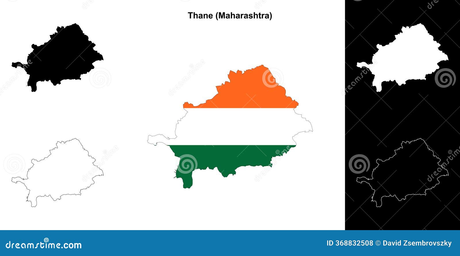 Thane District Maharashtra State, Konkan Division, Republic Of India Map Vector Illustration ...