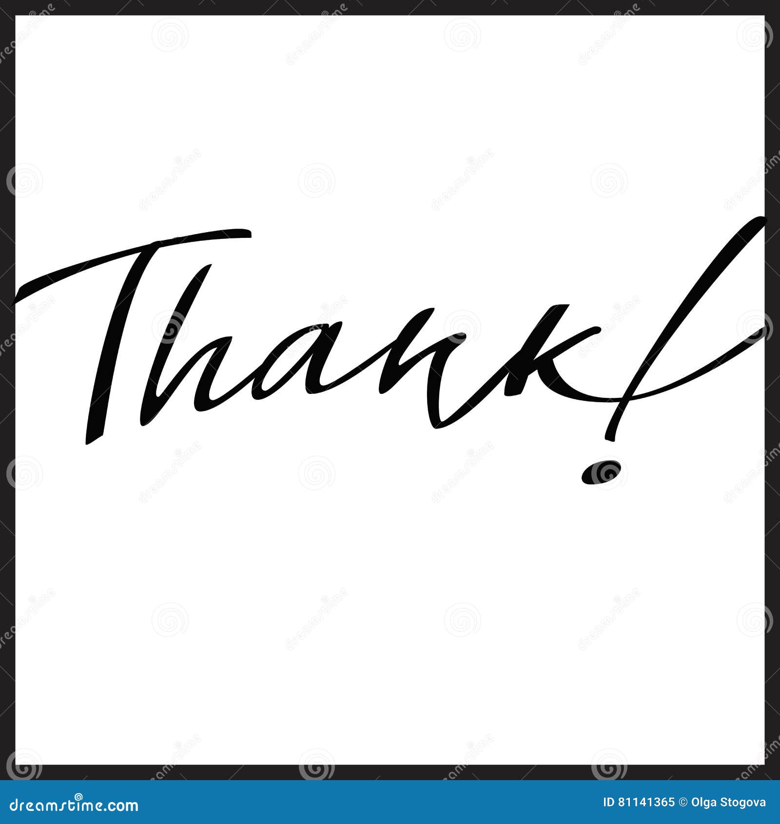 Thank Hand Lettering, Calligraphy Stock Vector - Illustration of emblem ...