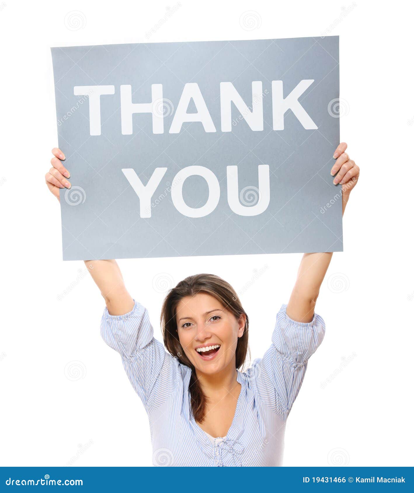 Thank you stock photo. Image of paper, girl, happy, message - 19431466