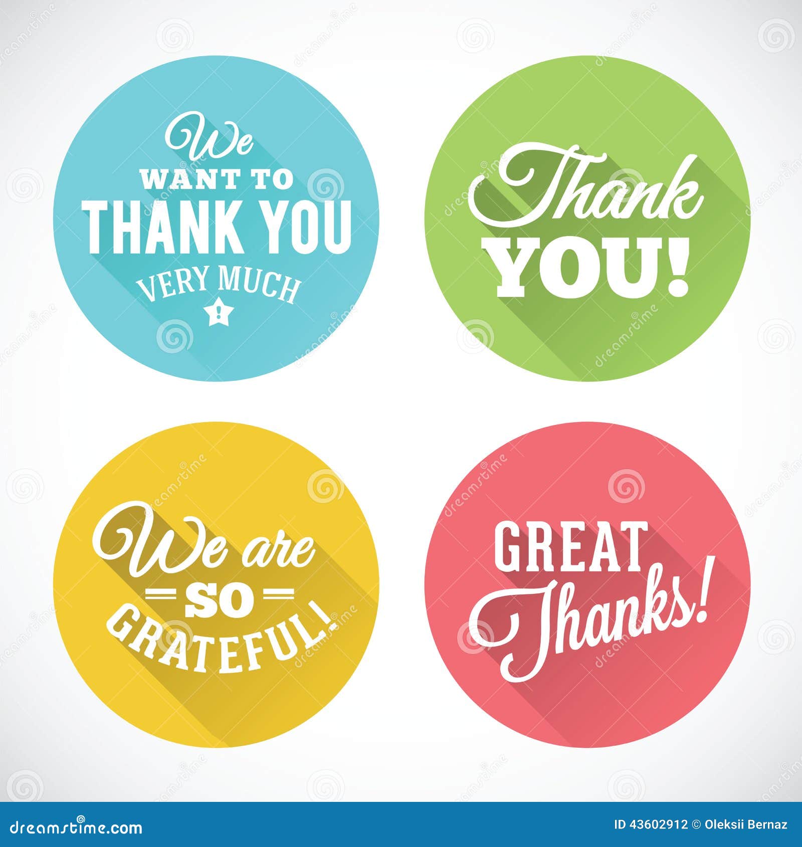 Thank You Abstract Vector Flat Style Badges or Stock Vector ...
