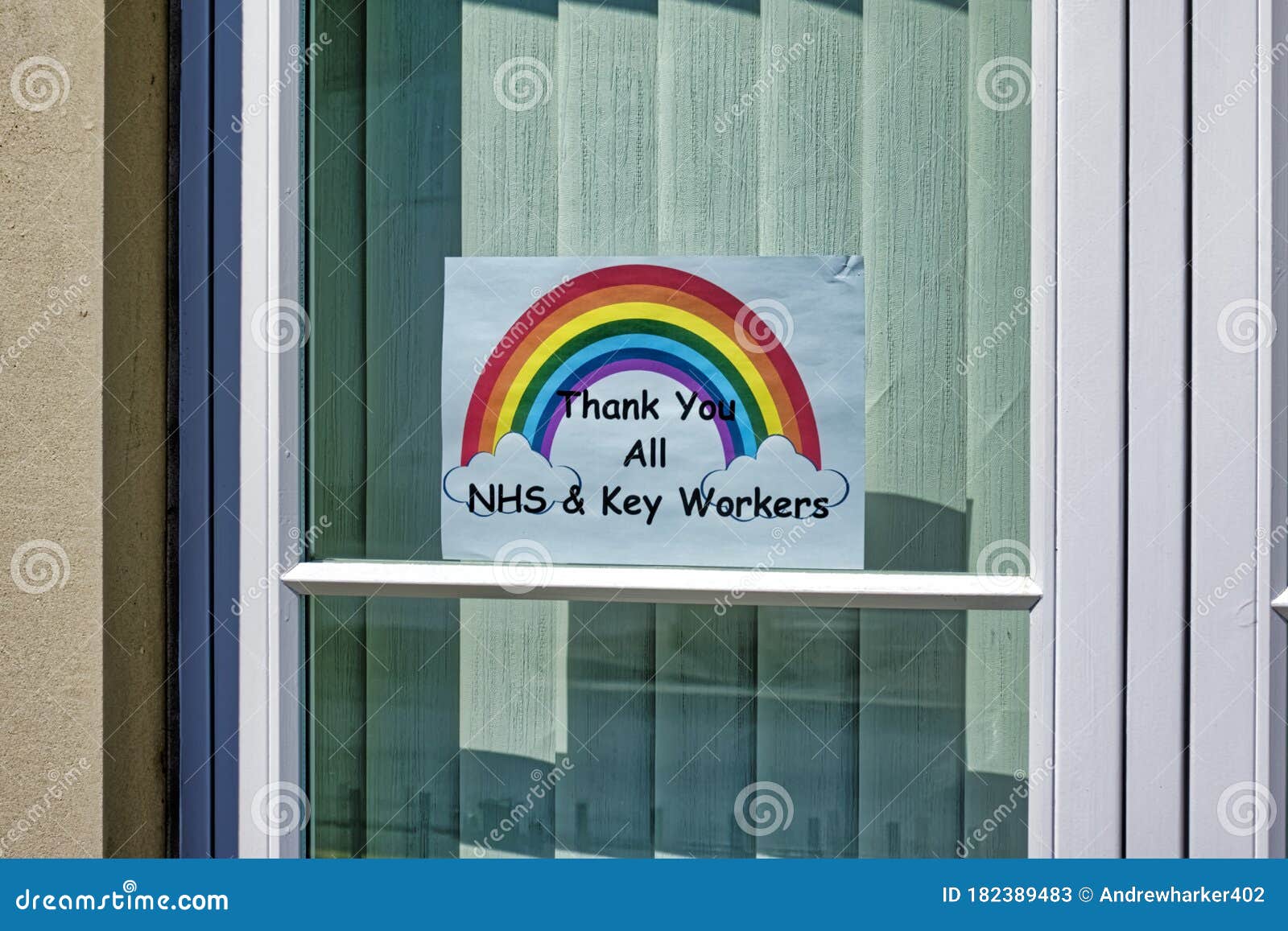 Thank You All NHS & Key Workers Sign In A Window Editorial Photo ...
