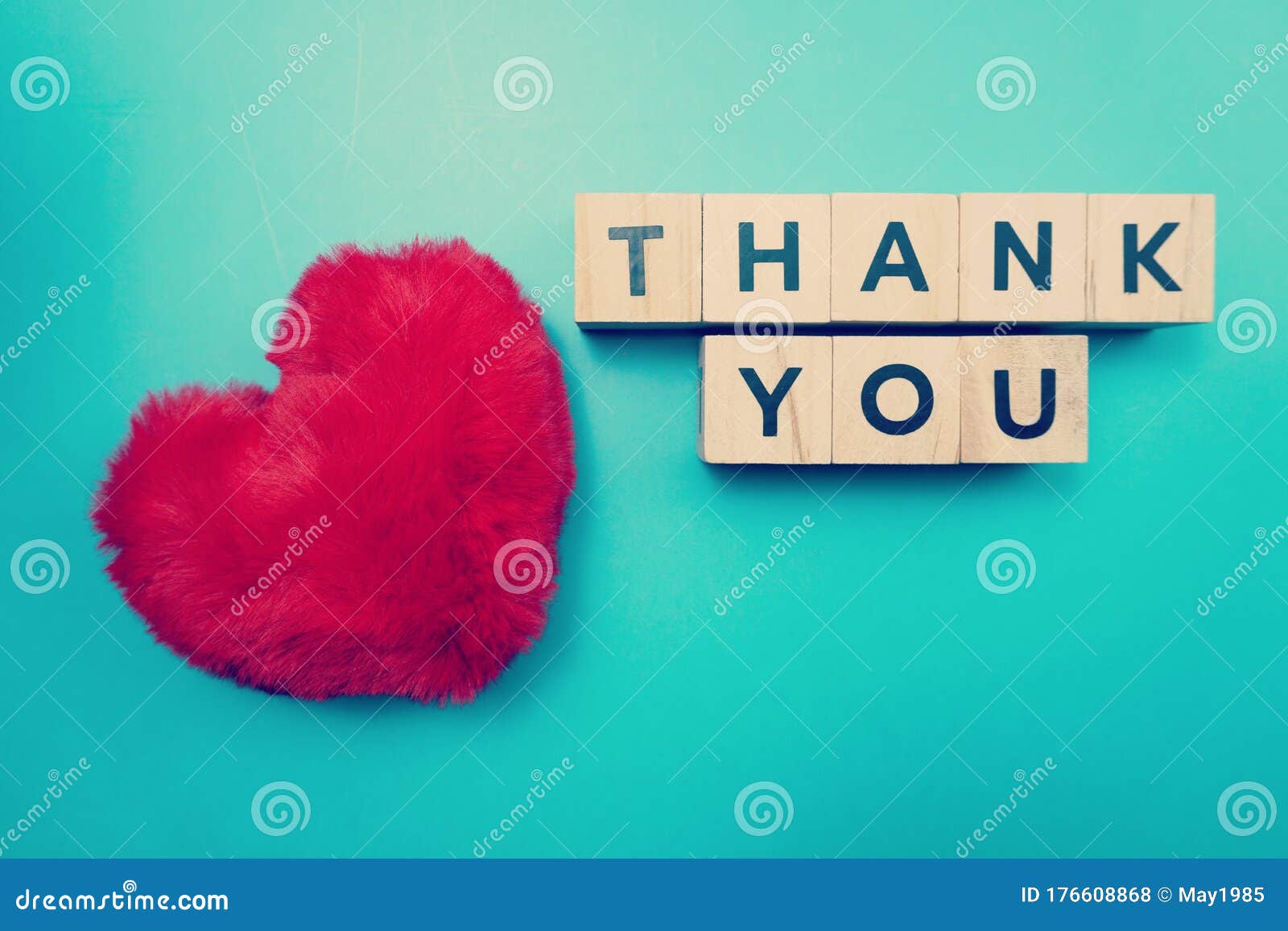 Thank You Alphabet Letters with Space Copy on Blue Background Stock ...